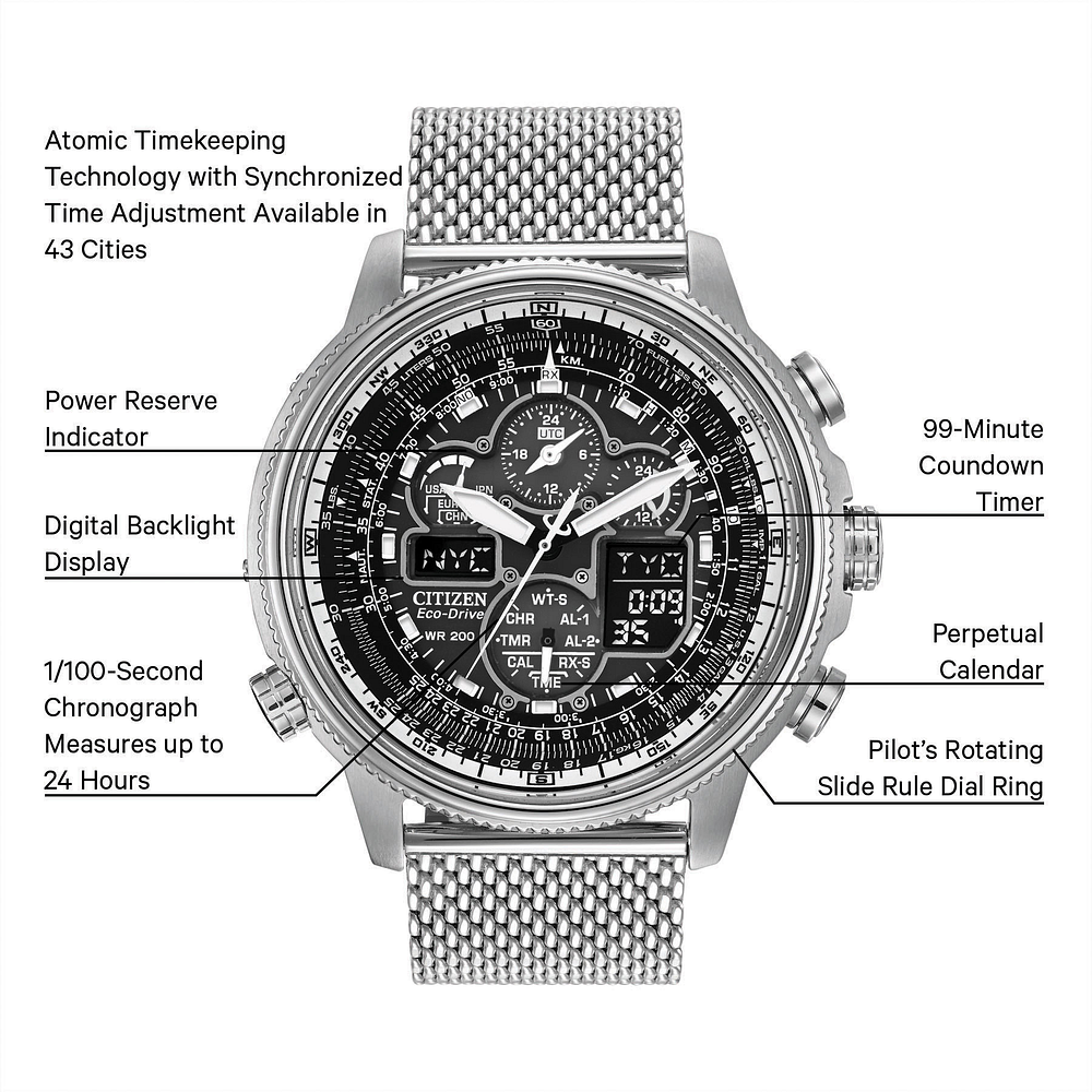 Citizen Promaster Navihawk AT Eco-Drive Silver Watch JY8030-83E